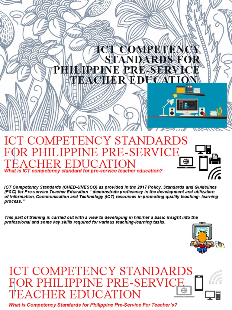 ICT Competency Standards For Philippine Pre-Service Teacher Education ...