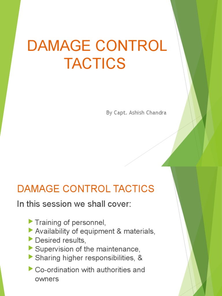 Damage Control Tactics: by Capt. Ashish Chandra | PDF | Ships | Emergency