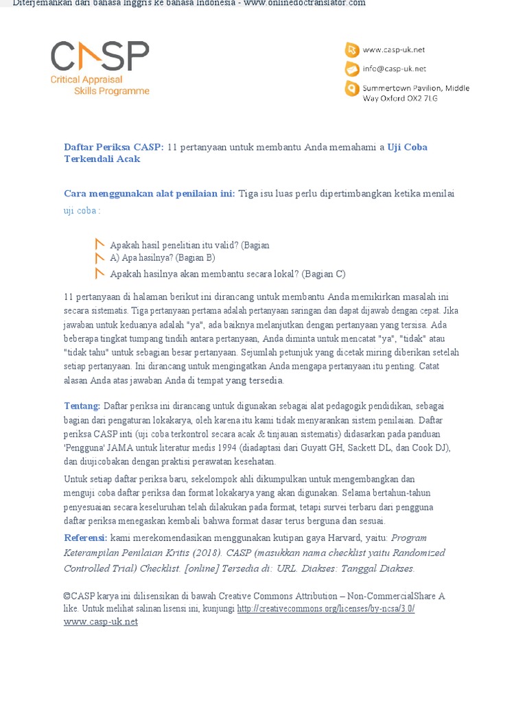 CASP-Randomised-Controlled-Trial-Checklist-2018 (1) .En - Id | PDF