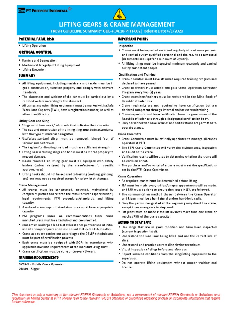 Pengelolaan Alat Angkat Dan Crane - Eng | PDF | Crane (Machine)