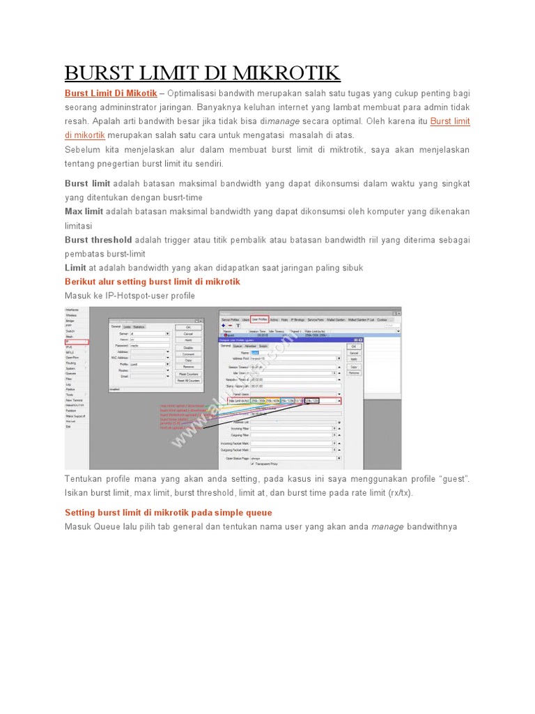 Burst Limit Di Mikrotik | PDF