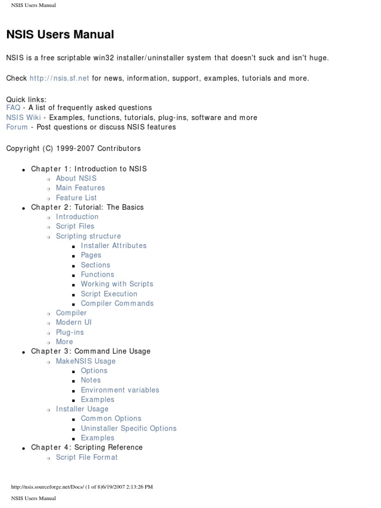 Manual Nsis Pdf Installation Computer Programs Windows Registry