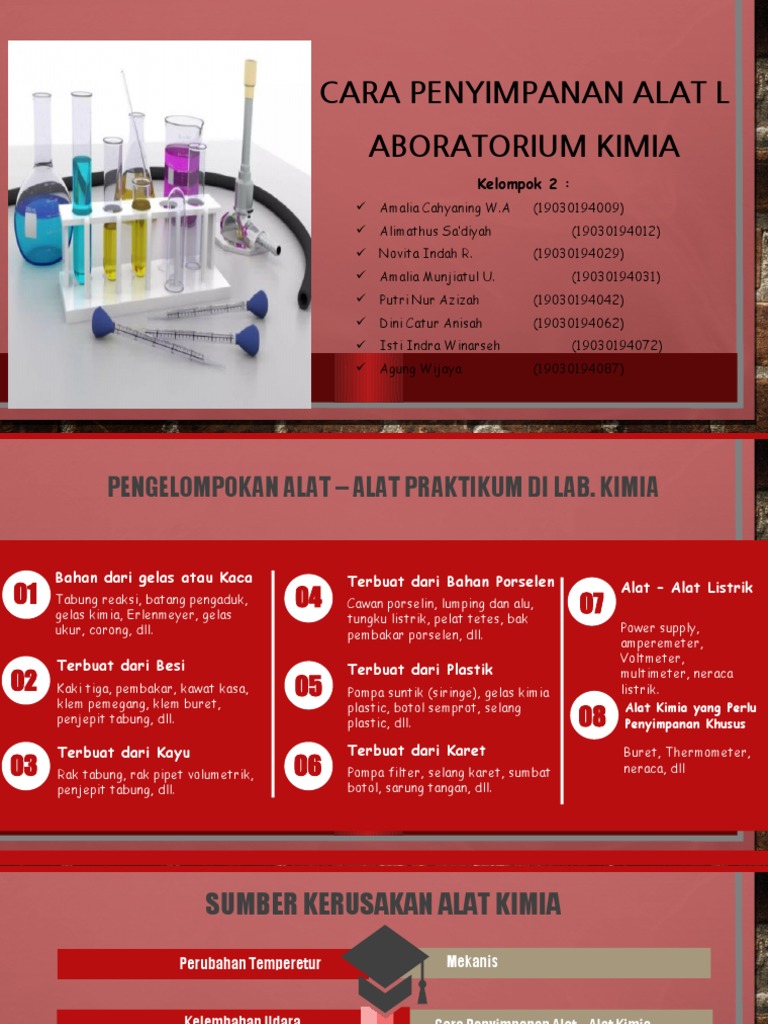 Tugas Orlab - Pka 2019 - Kelompok 2 - Cara Penyimpanan Alat Lab Kimia | PDF