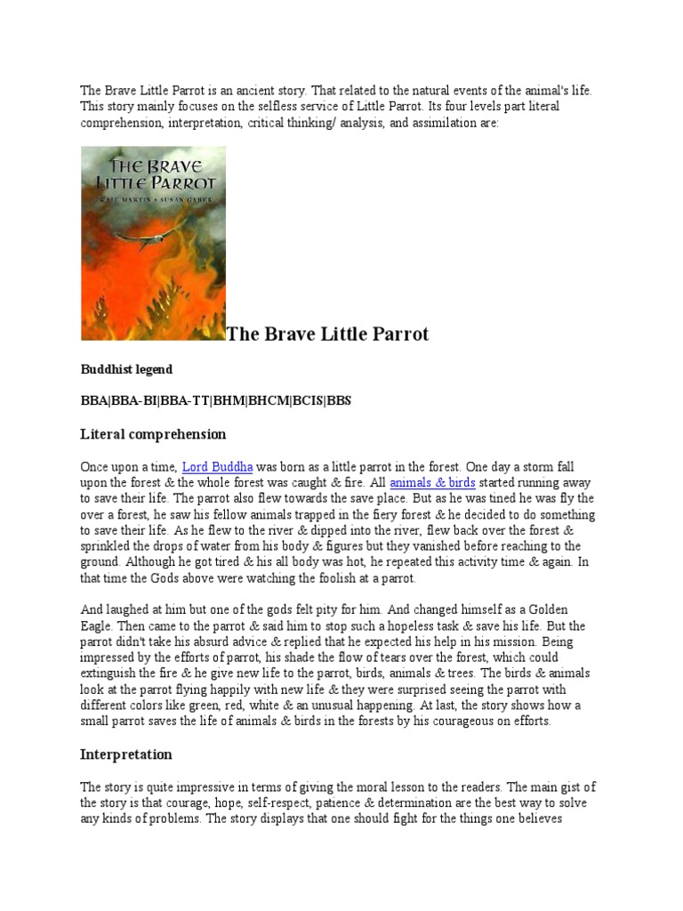 The Brave Little Parrot Is An Ancient Story | PDF | Human Nature | Parrot