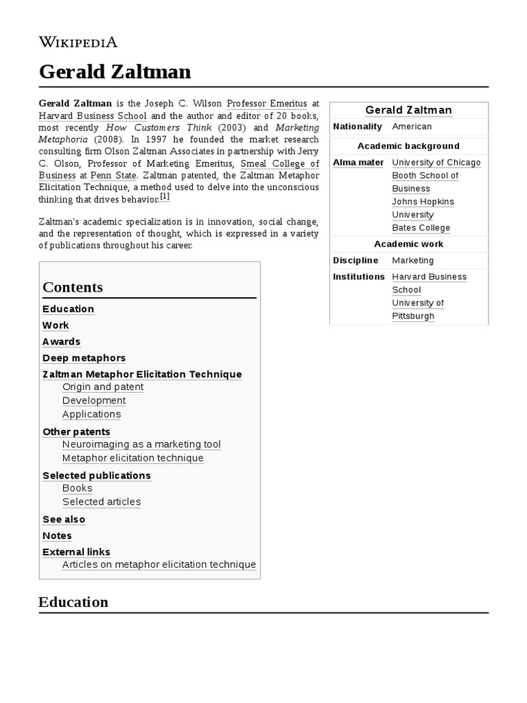 Gerald Zaltman | PDF | Cognitive Science | Mental Processes