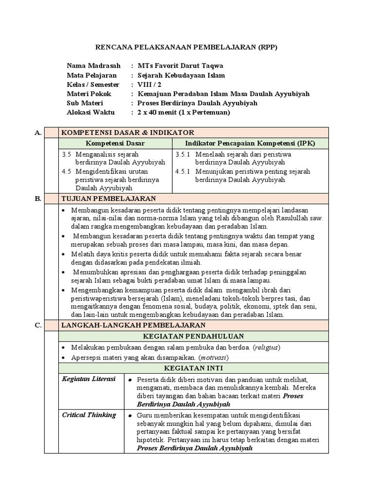 RPP Ski Bab 3 | PDF | Pengembangan Diri | Sains & Matematika