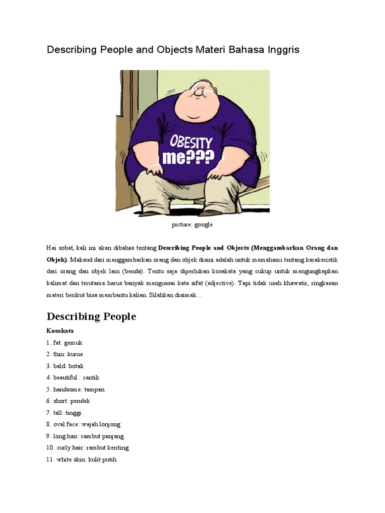 Materi Describing People dan Objek | PDF