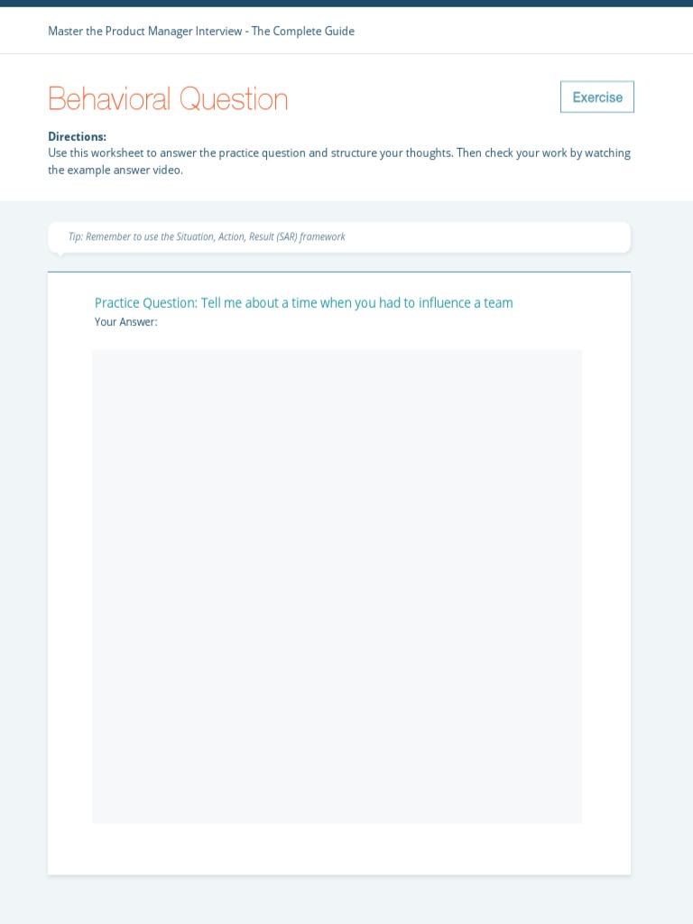 5 Behavioral Question | PDF