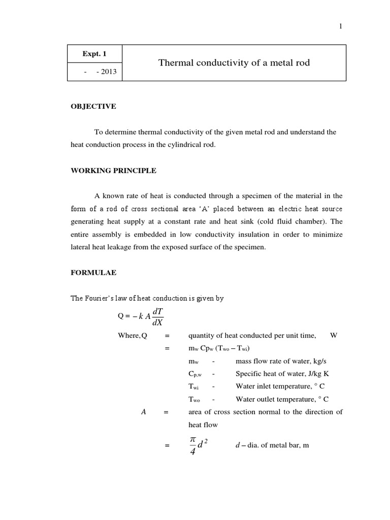 HT Lab Manual - Cycle 2 | PDF | Thermal Conductivity | Thermal Conduction