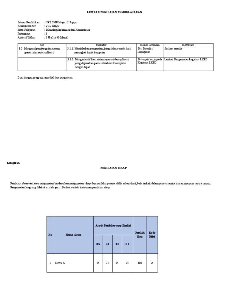 LK 7. Format Penilaian Software | PDF
