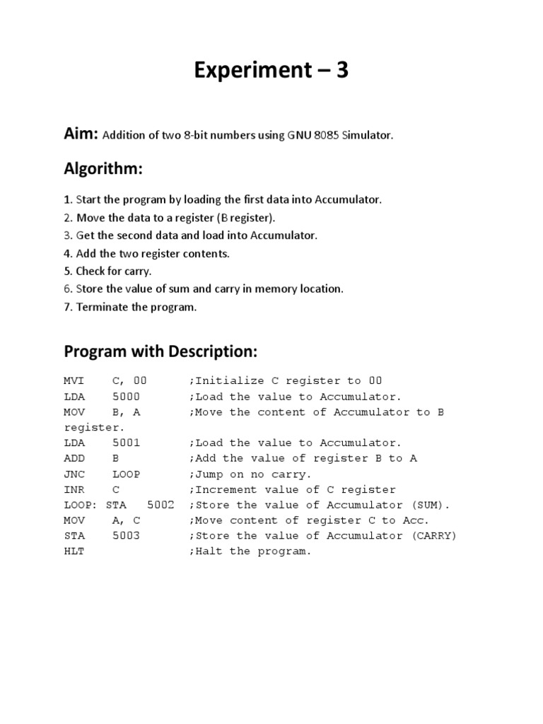 Experiment - 3: Aim: Algorithm | PDF | Computers | Technology & Engineering