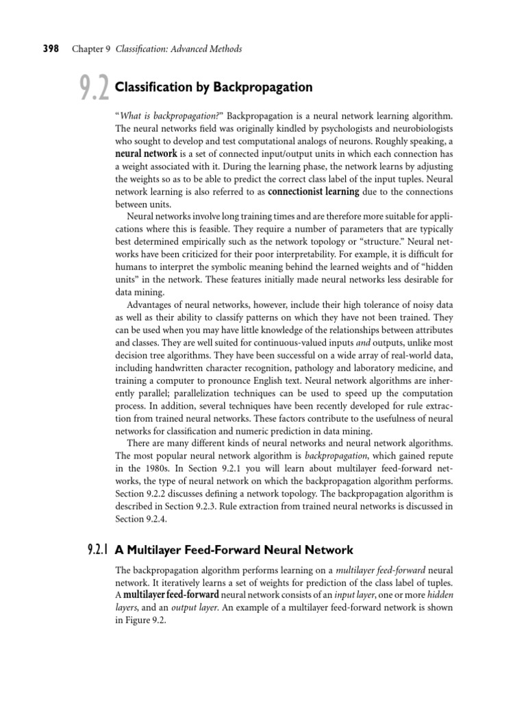 Classification by Backpropagation - A Multilayer Feed-Forward Neural ...