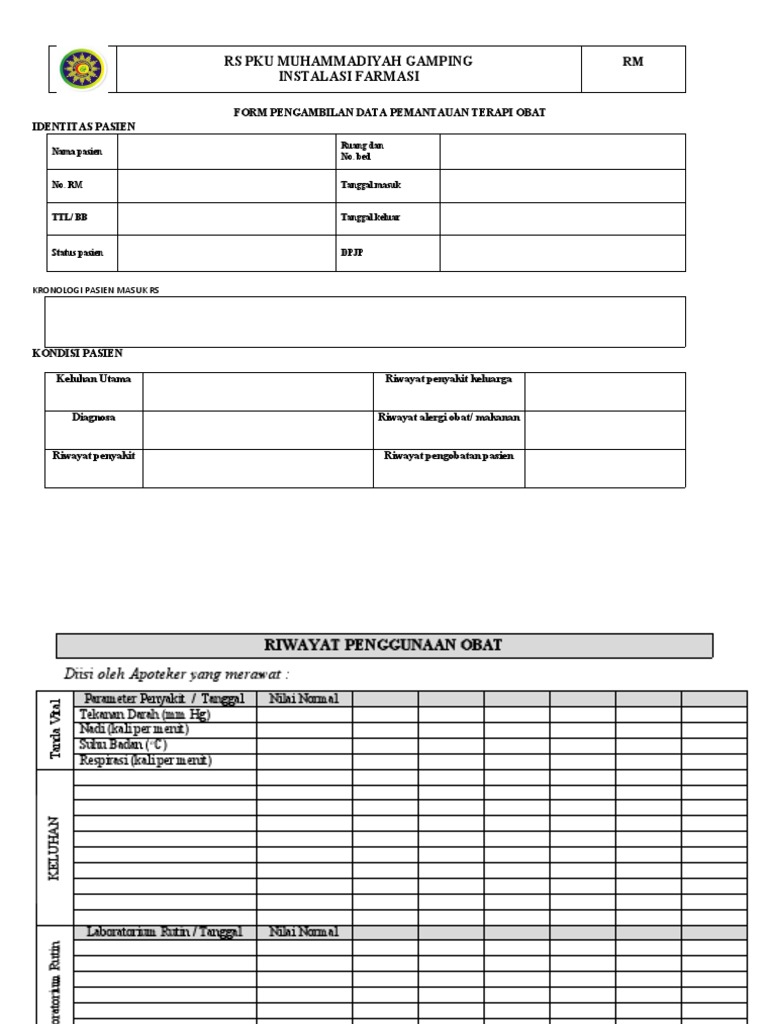 Form Pengambilan Data Pasien | PDF