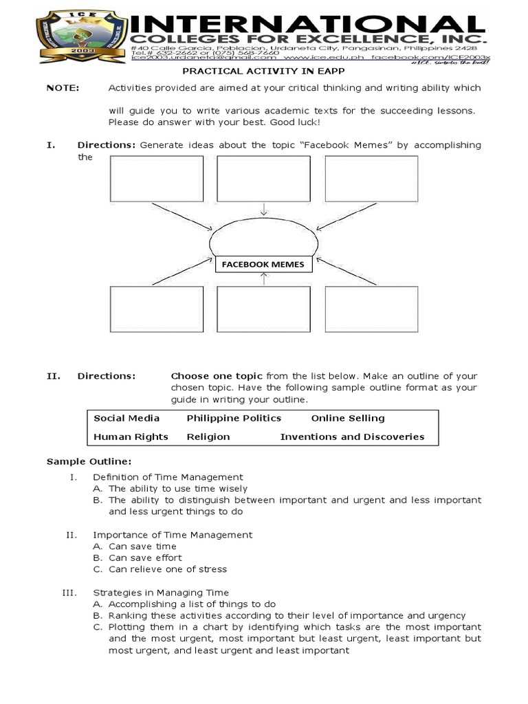 Activity Sheet in EAPP Sept. 2021 | PDF | Communication | Cognition
