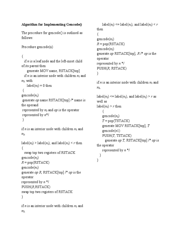 Efficient Gencode Algorithm Guide | PDF