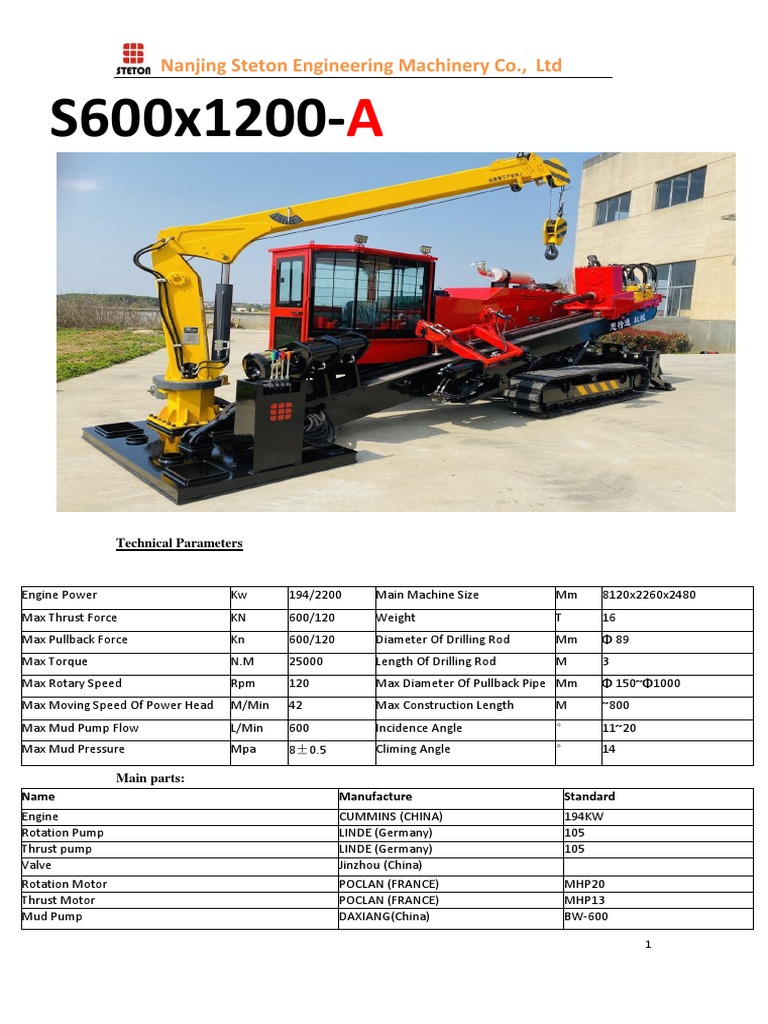 S600x1200-A (60-120 Ton) STETON S600/1200 (60/120 Ton) HDD MACHINE ...