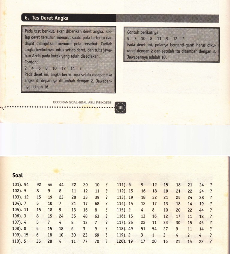 02 Tes Deret Angka | PDF