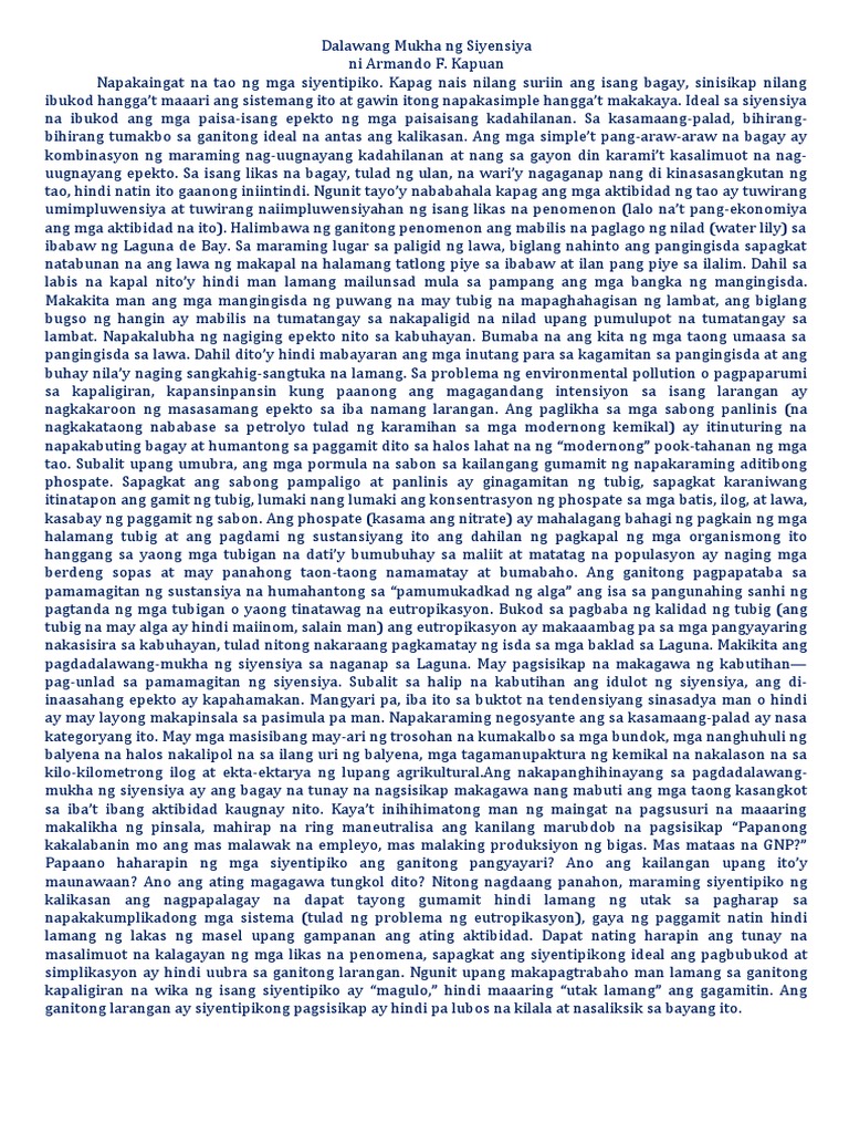 Dalawang Mukha NG Siyensiya | PDF