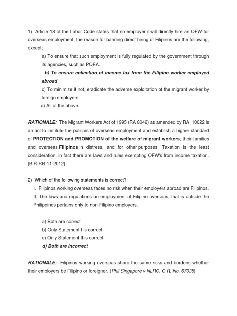 Understanding the Regulations and Requirements for the Employment of ...