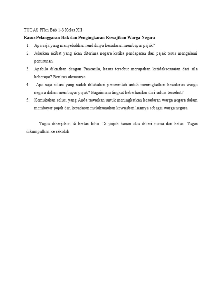 Tugas 1-3 PPKN Kelas XII | PDF