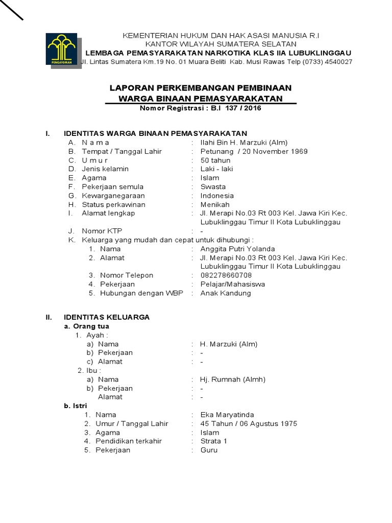 Laporan Perkembangan (Arial) | PDF