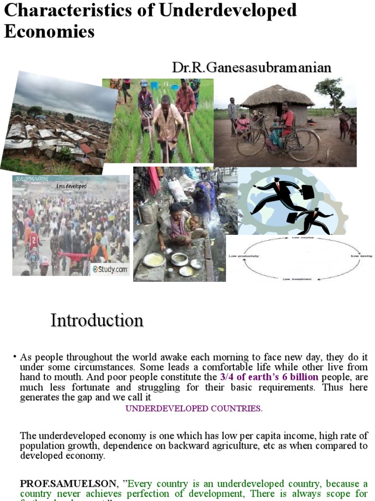 Features of Underdeveloped Economies | PDF | Developing Country ...