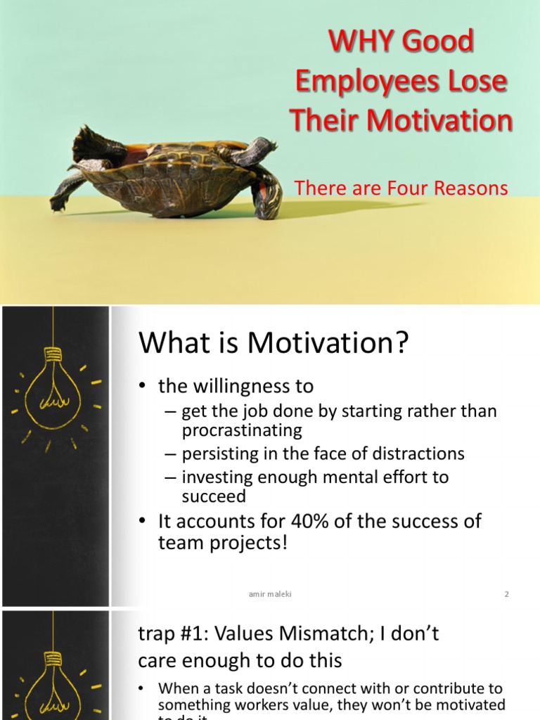 WHY Good Employees Lose Their Motivation | PDF | Self Efficacy ...