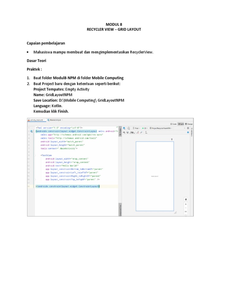 Modul 8 Recycler View-Grid Layout | PDF