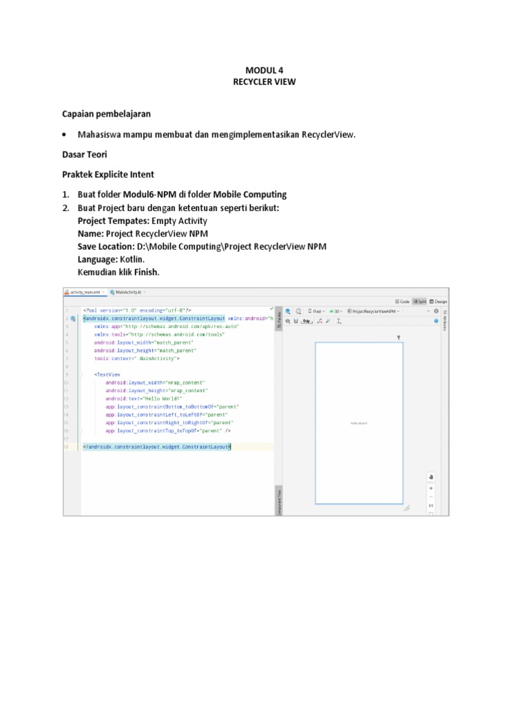MODUL 6 RecyclerView | PDF