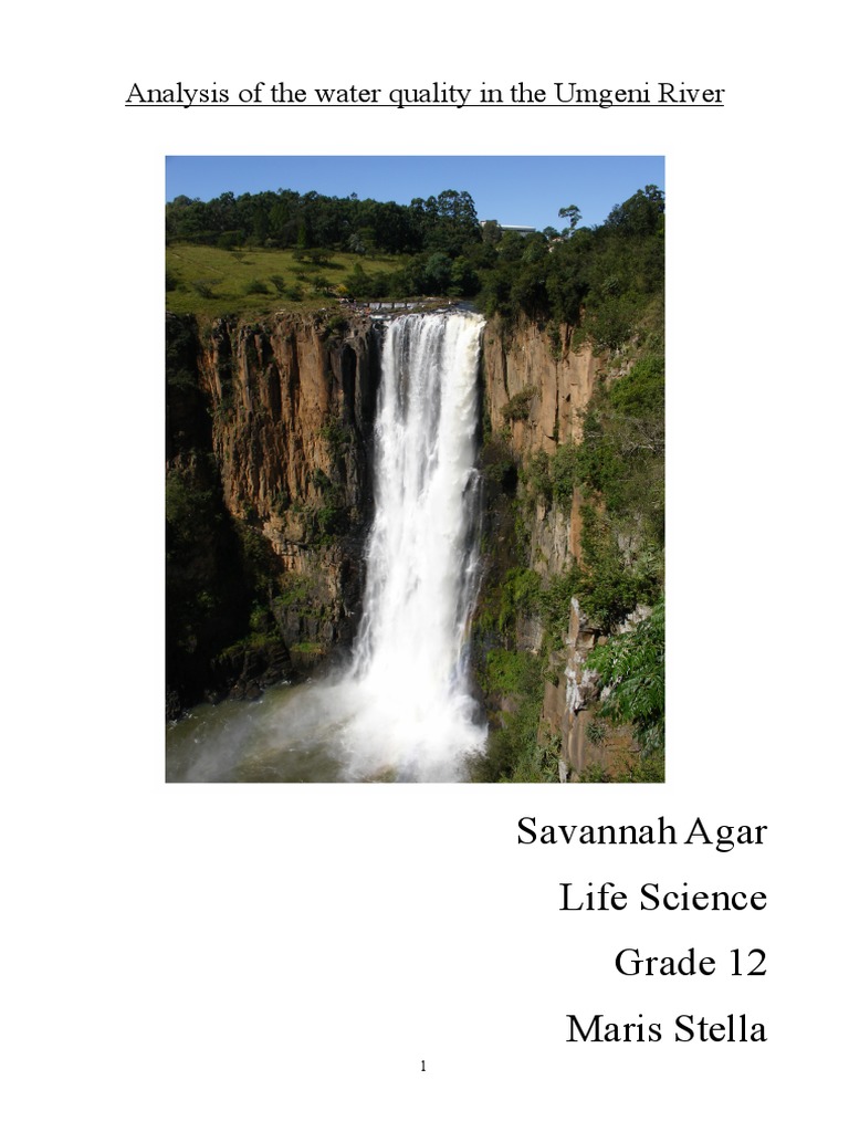 Savannah Agar Life Science Grade 12 Maris Stella: Analysis of The Water ...