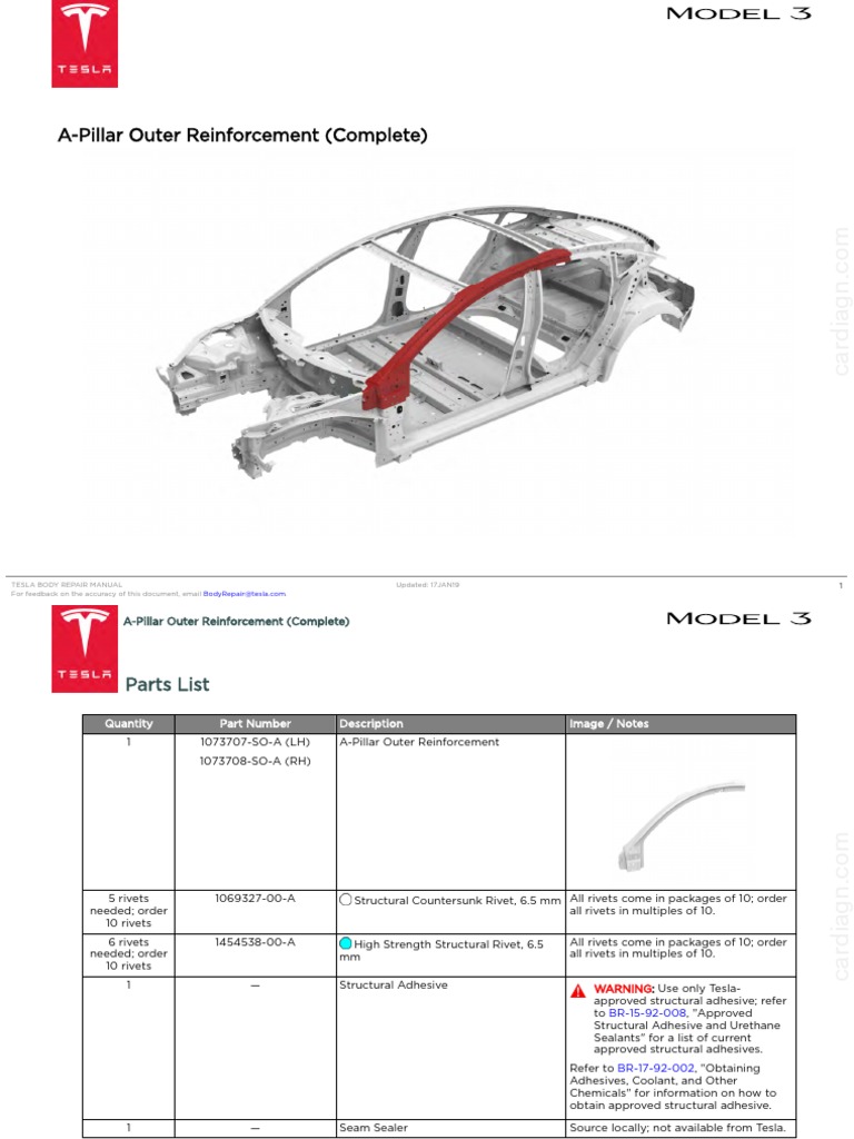 A-Pillar Outer Reinforcement (Complete) | PDF | Welding | Construction