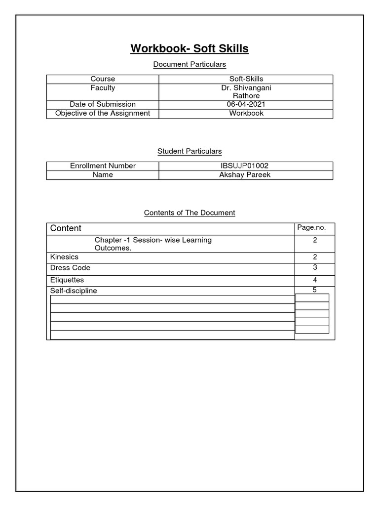 Soft Skills Workbook | PDF | Negotiation | Nonverbal Communication