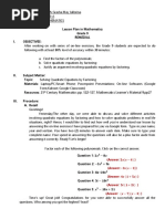 Quadratic Formula Lesson Plan | PDF | Quadratic Equation | Equations