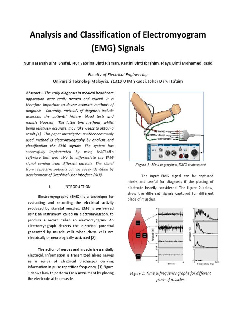 Analysis And Classification Emg Signals Pdf Electromyography Spectral Density