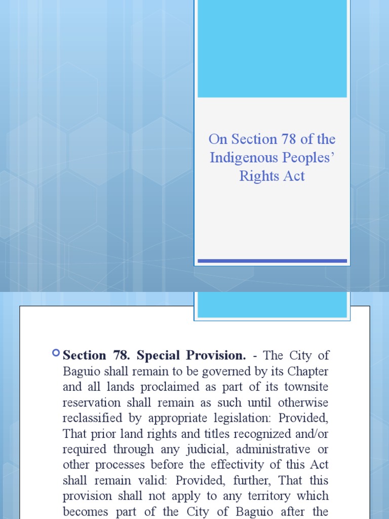 On Section 78 of The Indigenous Peoples' Rights Act | PDF ...