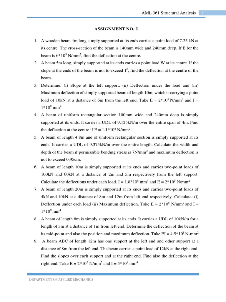 Deflection Analysis of Simply Supported Beams | PDF | Beam (Structure ...