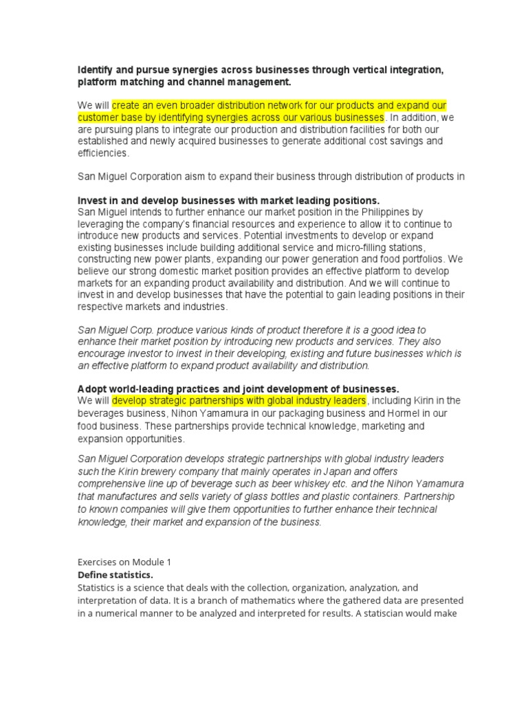 Identify and Pursue Synergies Across Businesses Through Vertical ...