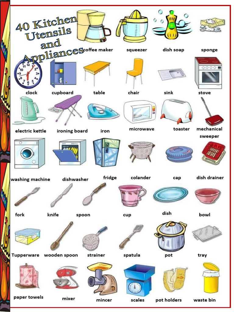 40 Essential Kitchen Tools Puzzle | PDF