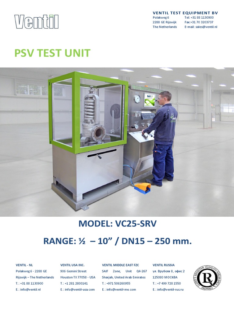 PSV Test Unit VC25-SRV Overview | PDF | Valve | Pressure