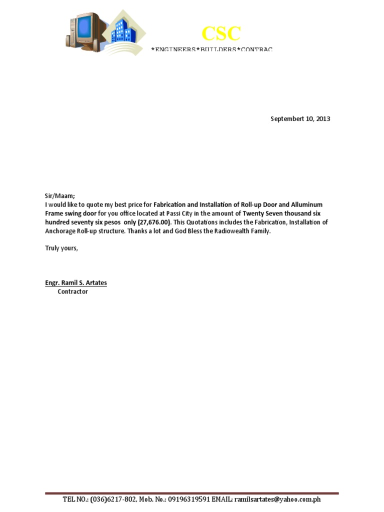 Quotation For Billboard | PDF