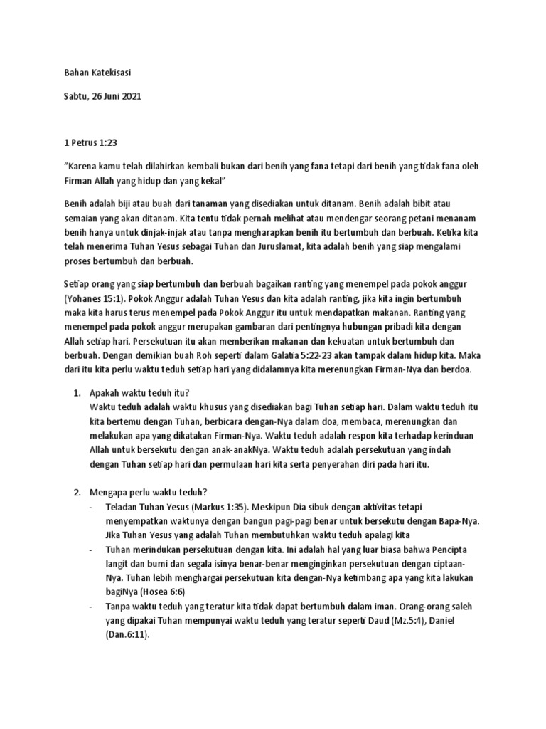 Bahan Katekisasi | PDF