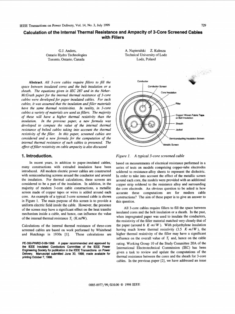 Calculation of The Internal Thermal Resistance and Am Pacity of 3-Core ...