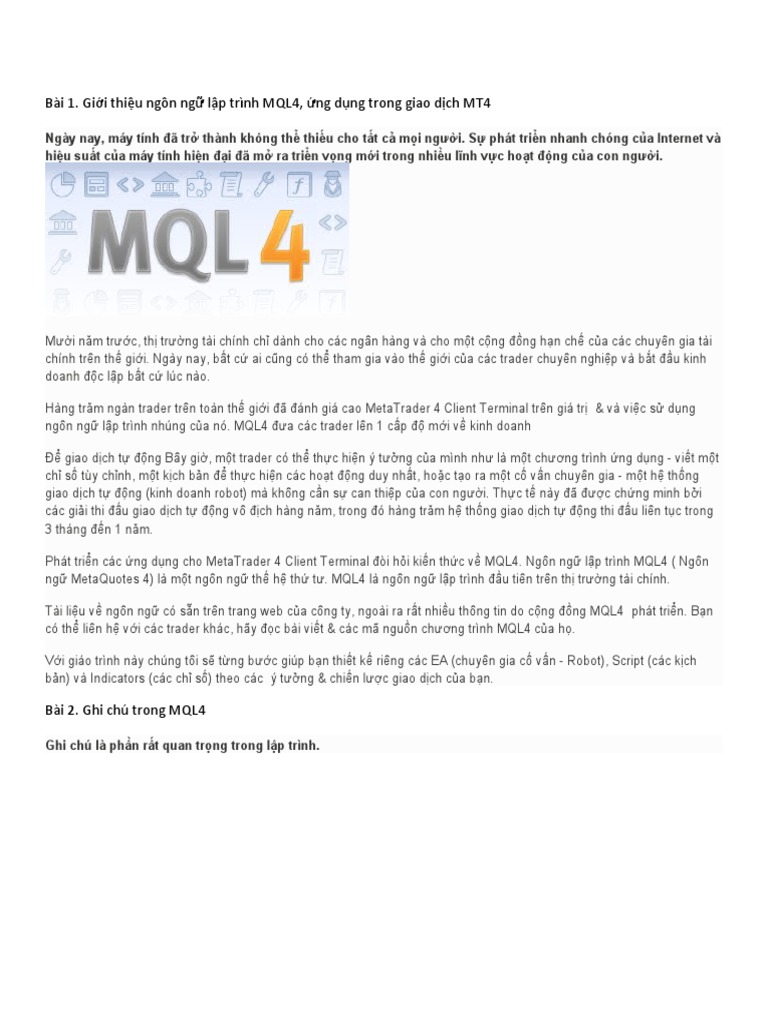 Hoc MQL4 | PDF