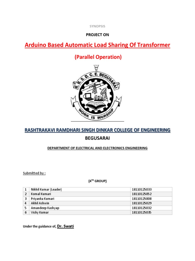 Arduino Based Automatic Load Sharing of Transformer: (Parallel Operation) | PDF | Transformer ...