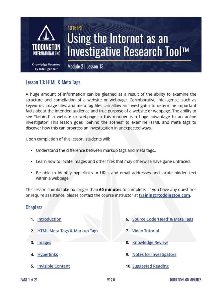 101E IRT Module 2 Lesson 13 V12.0 | PDF | Html | Html Element