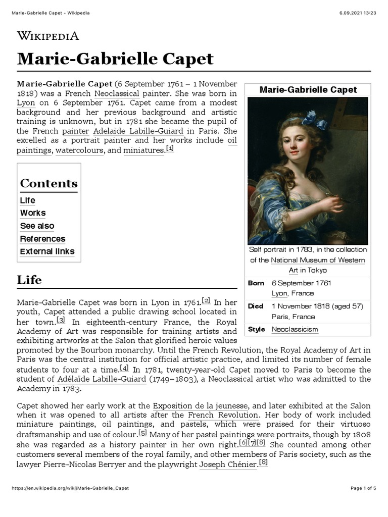 Marie-Gabrielle Capet - Wikipedia | PDF | The Arts | Paintings
