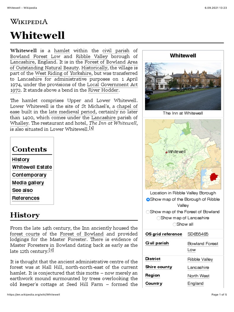 Whitewell - Wikipedia | PDF | Travel