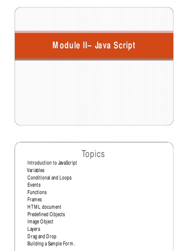 Module II - Java Script | PDF | Java Script | Html