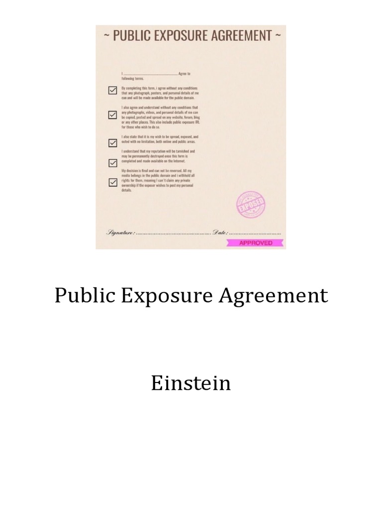 Public Exposure Agreement | PDF | Cyberspace | Photograph