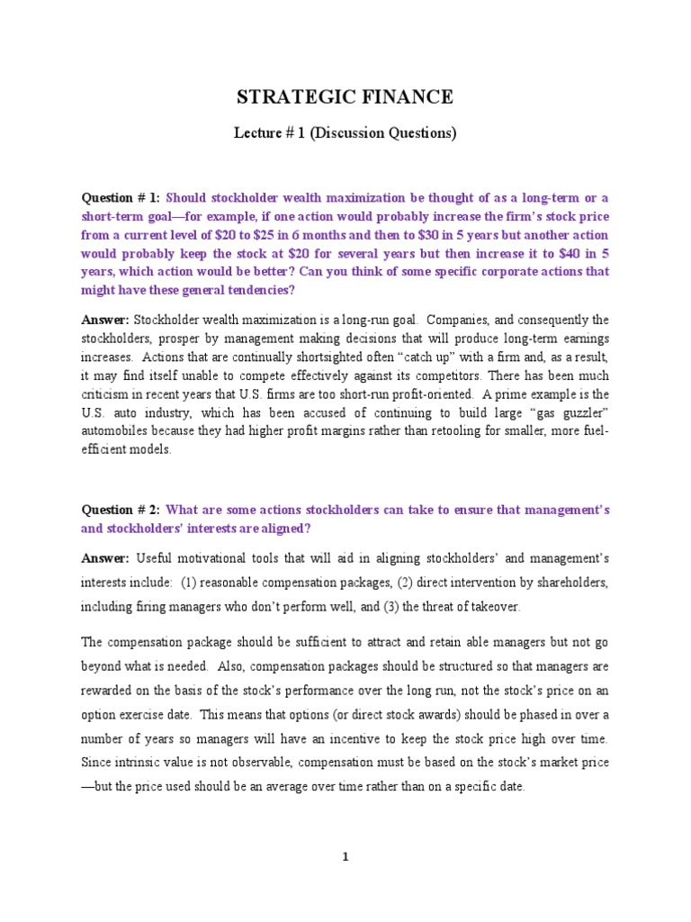 Solutions Discussion Questions Lecture 1 SF | Download Free PDF ...
